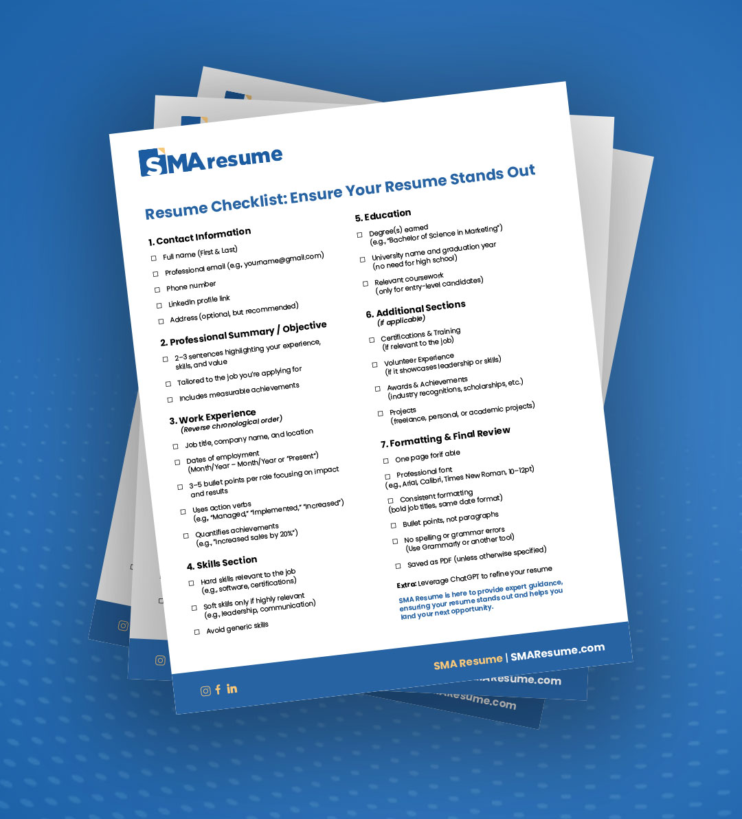 Resume Checklist - SMA Resume